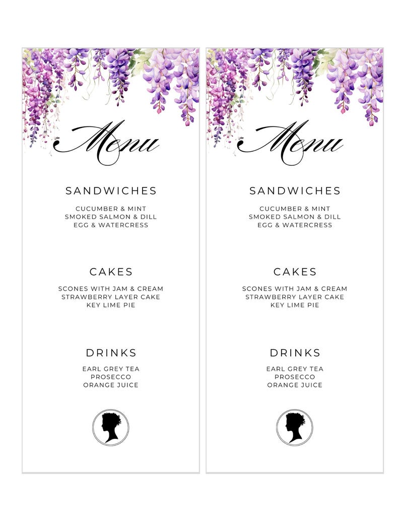 Bridgerton Menu, Birthday Afternoon Tea Party, Digital Template ...