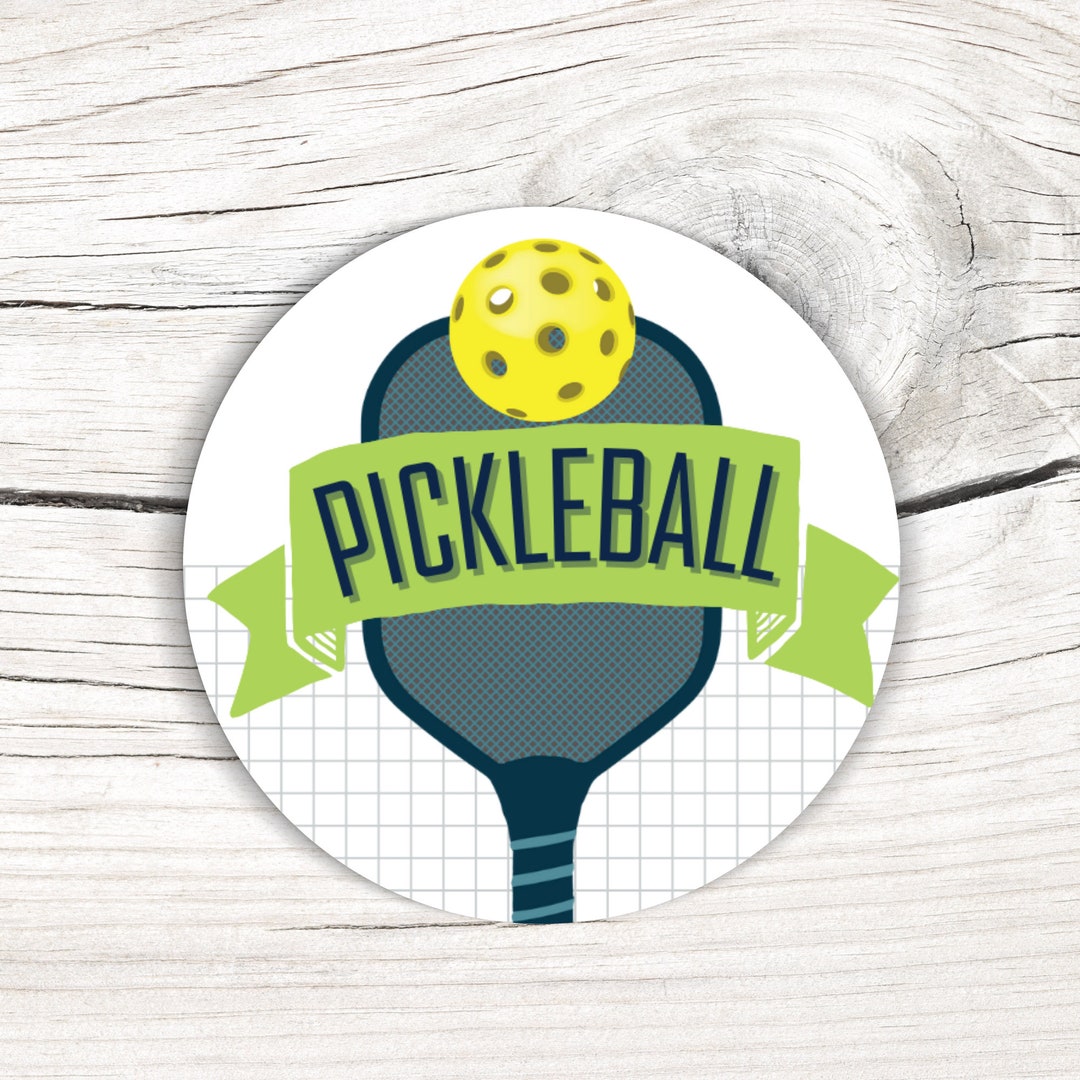 Printable Pickleball Themed Stickers, Round, 2" X 2", Favor Tags ...