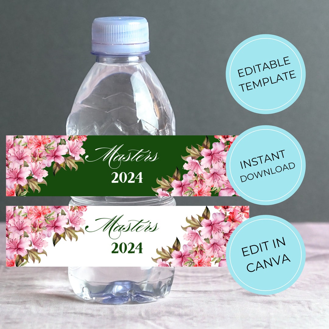 Masters Watch Party Water Bottle Labels, Golf Themed Party Favors ...