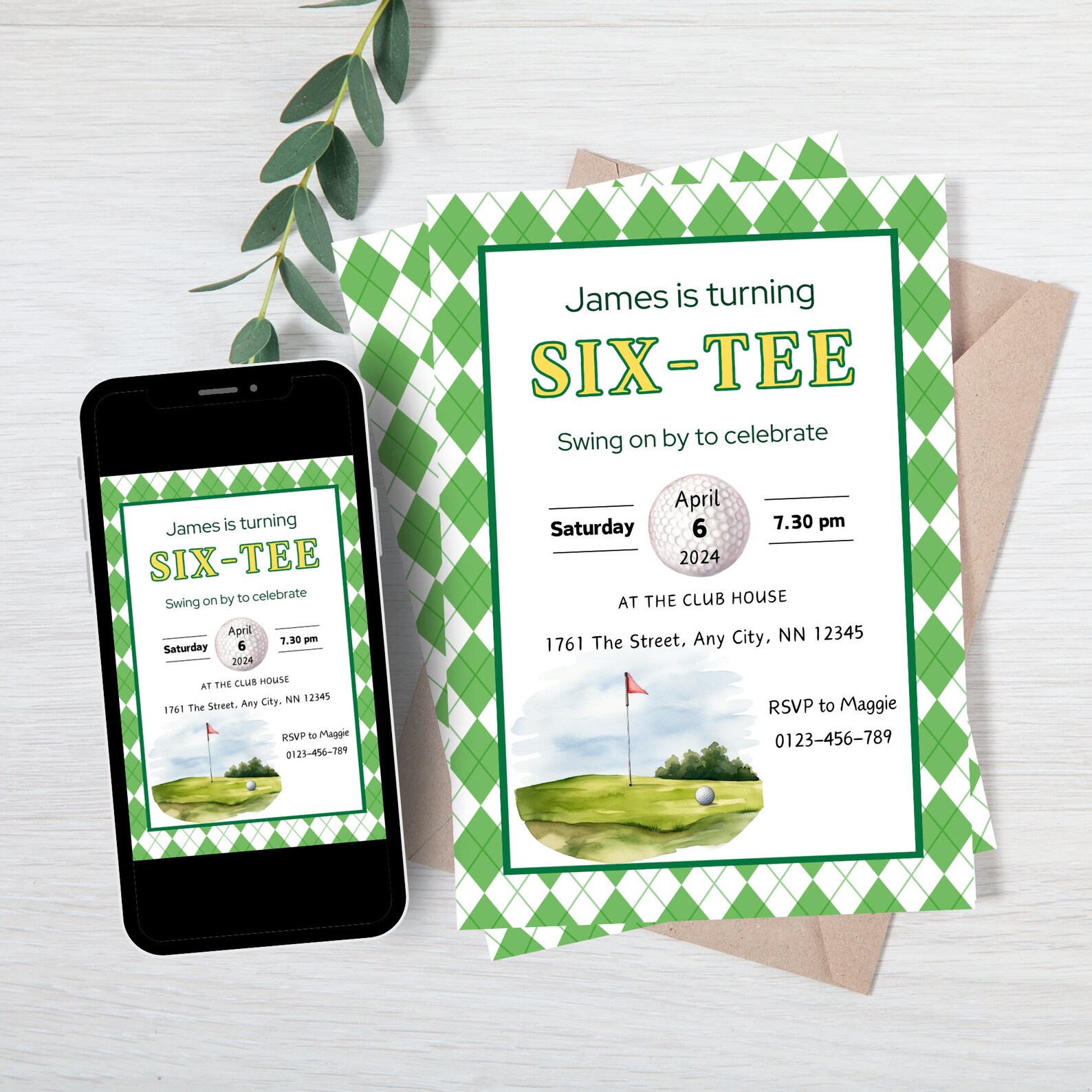 Funny Golf 60th Birthday Party Invitation Template, Instant Digital ...