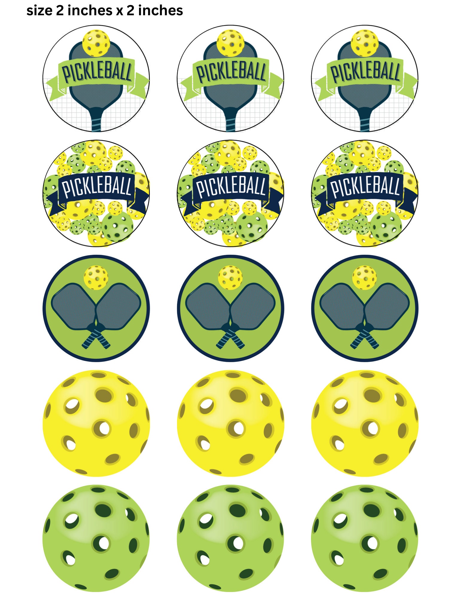 Pickleball Themed Birthday Cupcake Topper Template, 2 Sizes, 2 X 2 or 2 ...