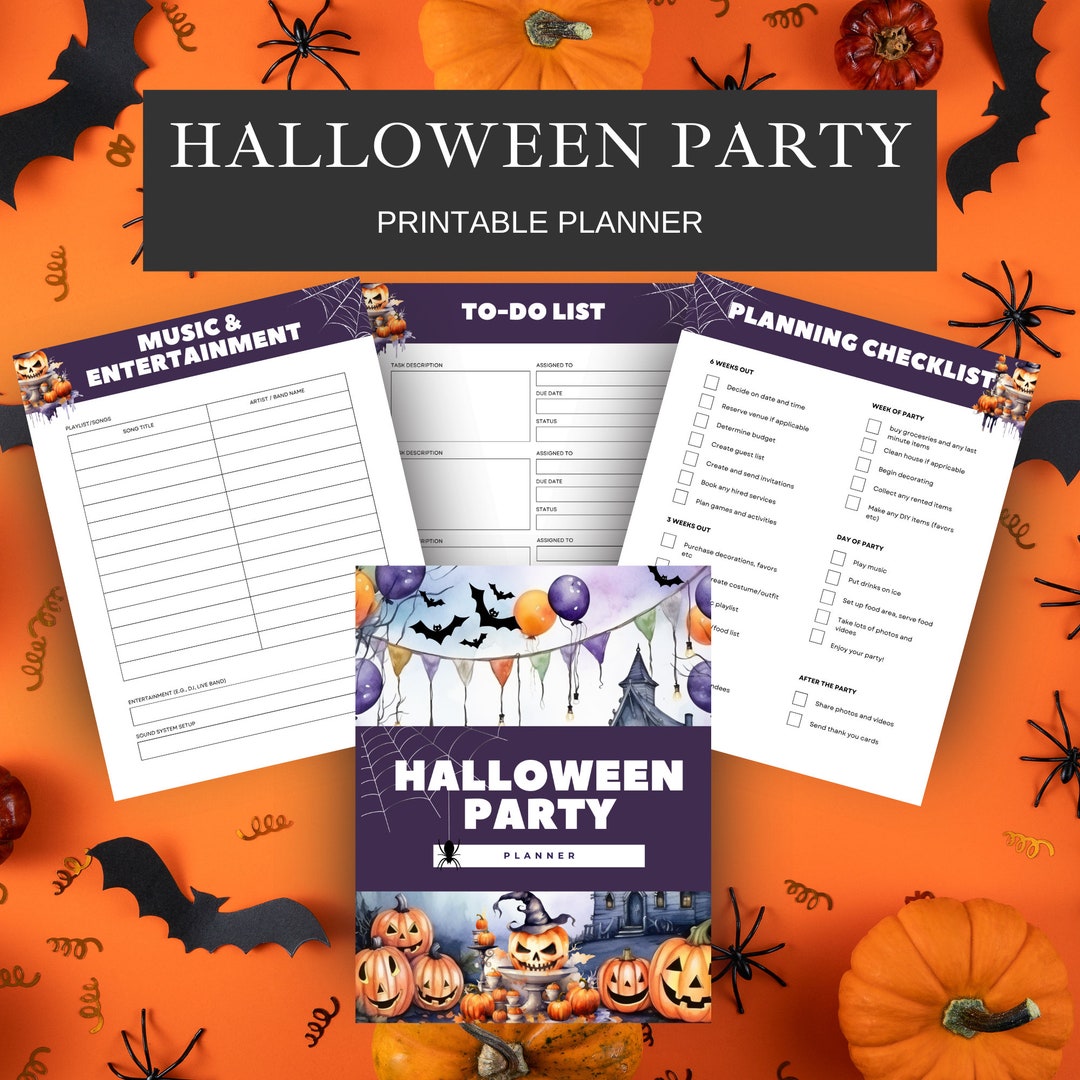 Printable Halloween Planner Template, Digital Party Planning, Edit in ...