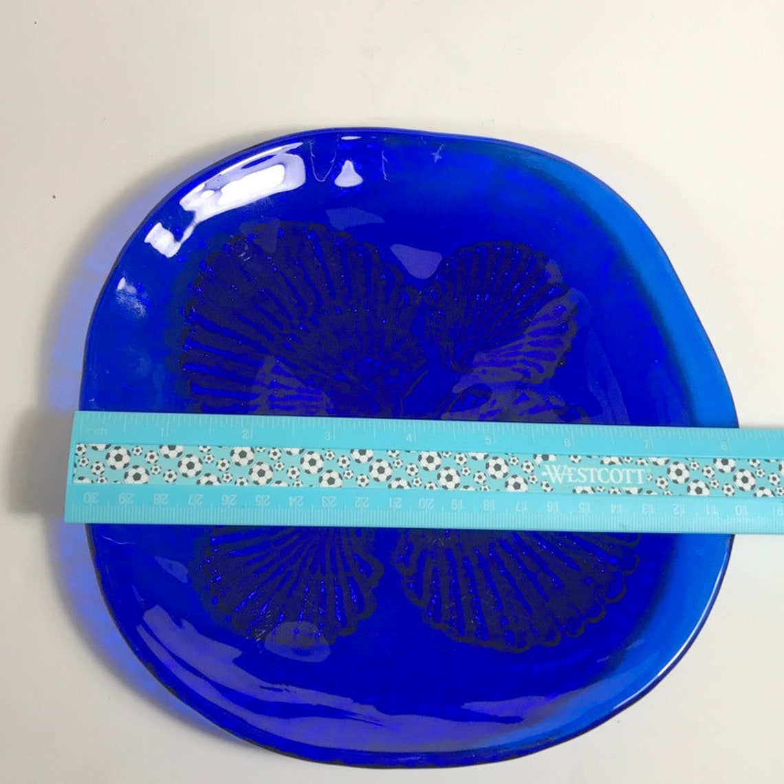 Cobalt Blue Pressed Glass Sea Shells Plate, Beach Seafood Plate - Etsy