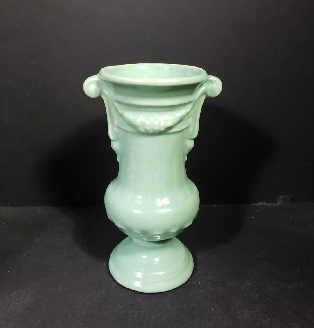 Mccoy BRUSH POTTERY CO. Empress Vase Green Footed Pedestal Urn Vase - Etsy