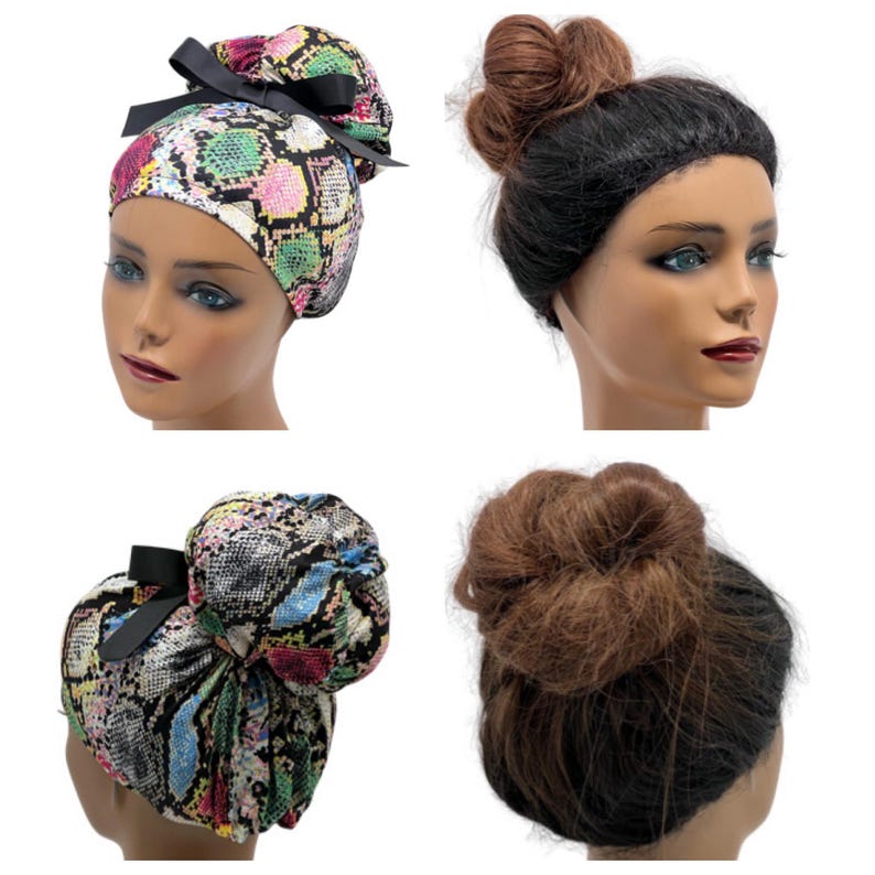 STRETCH High Bun Scrub Cap,emma High Bun for Women, Ponytail Scrub Hat ...