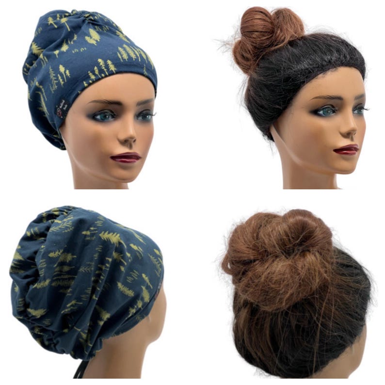 Stretch High Bun Scrub Cap,emma High Bun for Women, Ponytail Scrub Hat ...