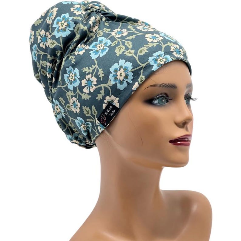 Stretch High Bun Scrub Cap,emma High Bun for Women, Ponytail Scrub Hat ...