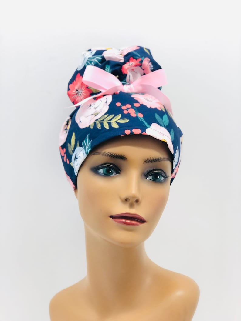 Emma High Bun Scrub Cap Emma Scrub Cap Ponytail Scrub Caps | Etsy