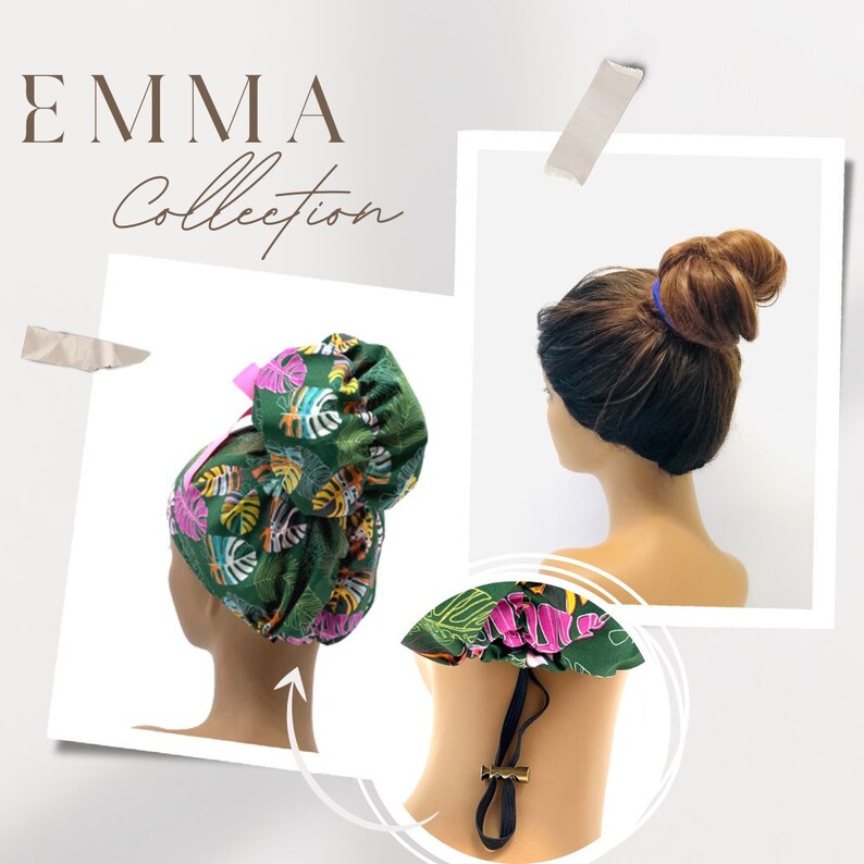Emma High Bun Scrub Cap Emma Scrub Cap Ponytail Scrub Caps - Etsy