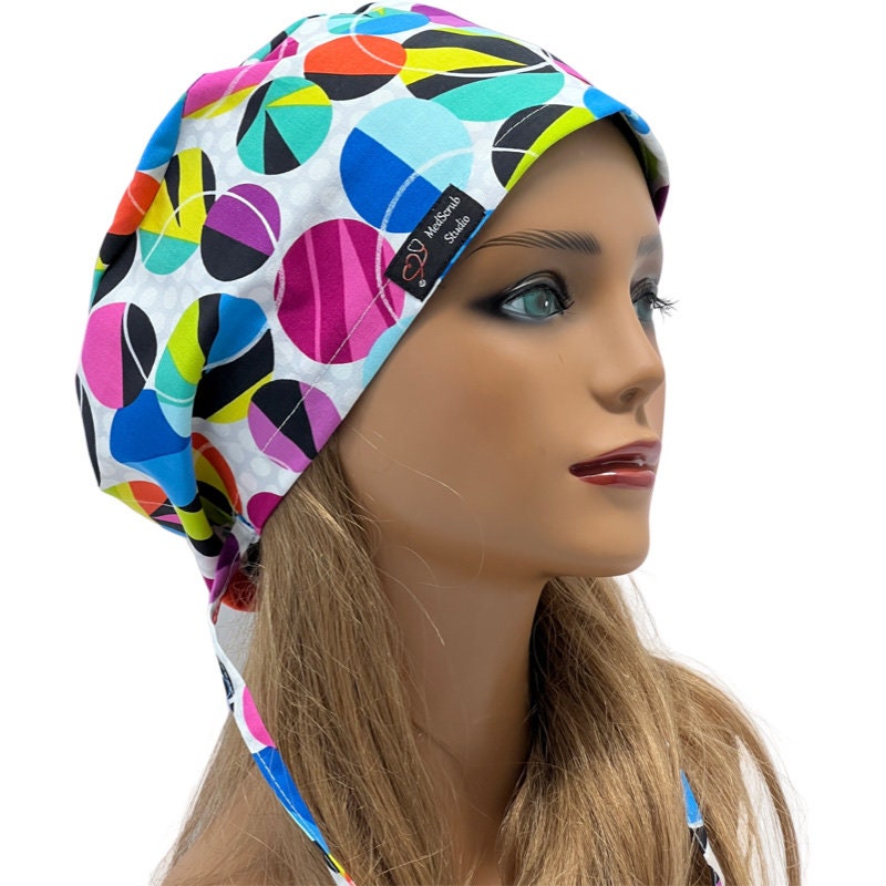 Ava ,abstract Print Surgical Scrub Cap, Tie Back, Women's Medical Hat ...