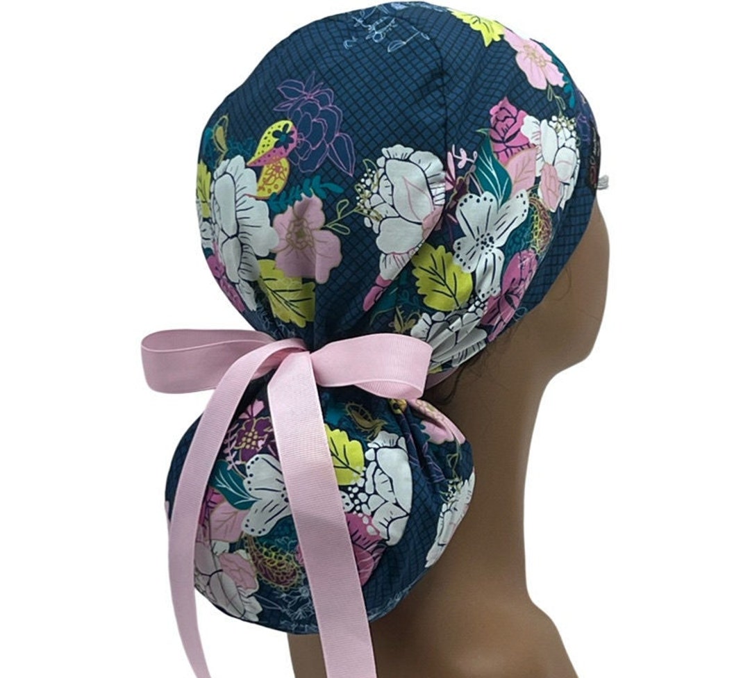 Alexa Ponytail “space” Scrub Cap for Women,surgical Large Ponytail ...