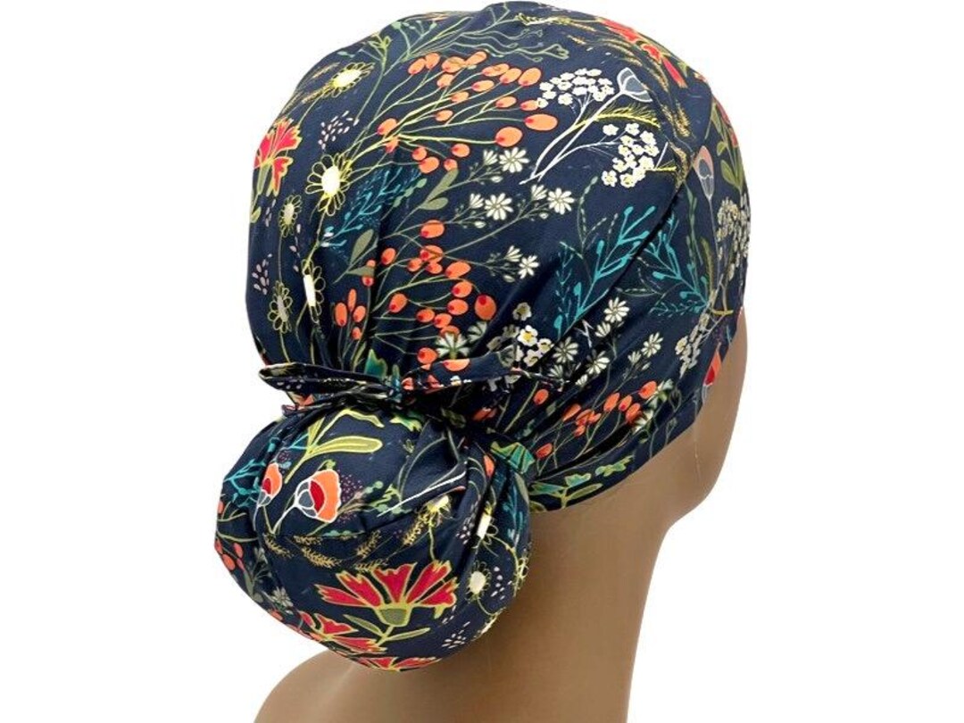 Ava Ponytail Scrub Caps for Women,ponytail Scrub Cap,flower Scrub Cap ...