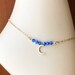 Gold Moon Anklet - Swarovski Sapphire Crystal Anklet -crescent Moon Ankle Bracelet -something ...