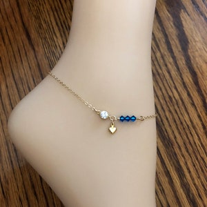 Something Blue Anklet Bridal Anklet Swarovski Anklet Wedding Anklet ...