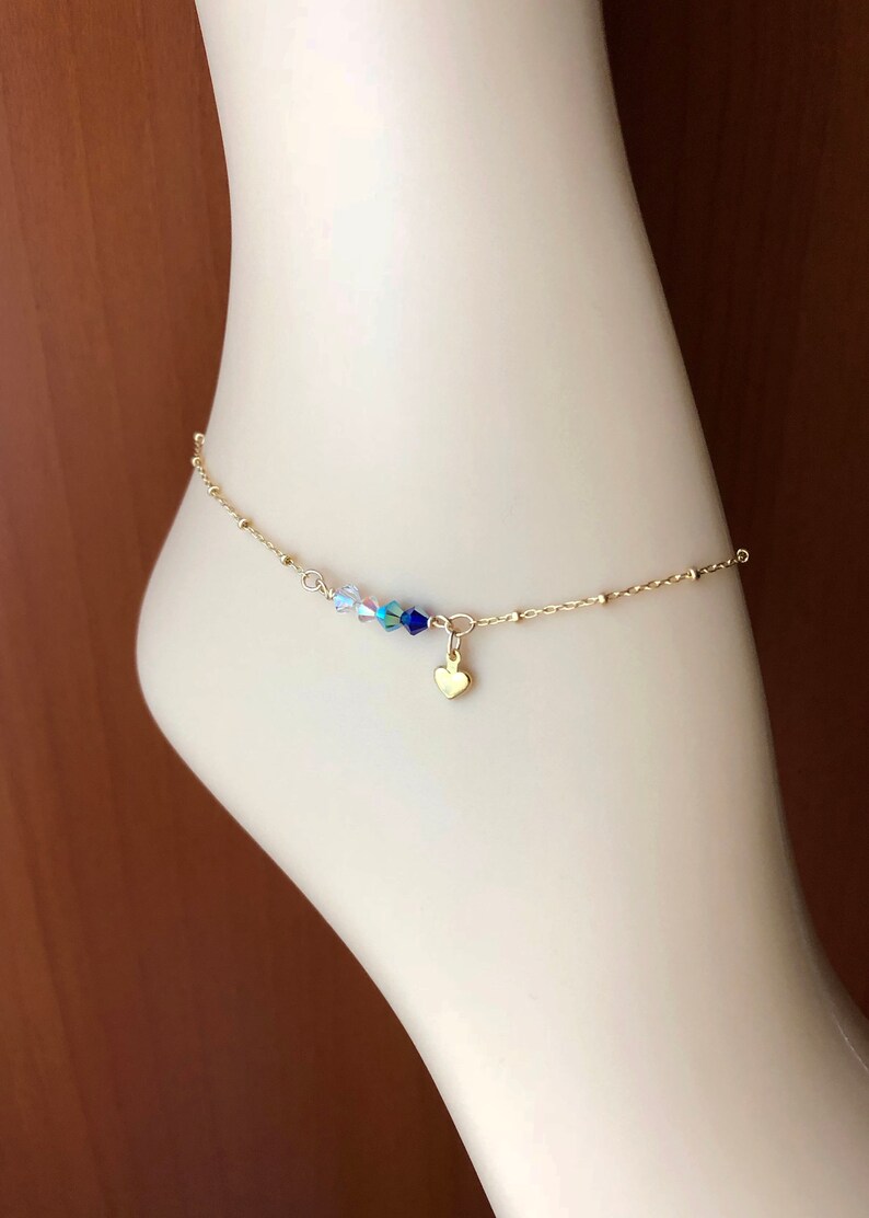 Something Blue Anklet Bridal Ankle Bracelet Gold-Filled - Etsy 日本