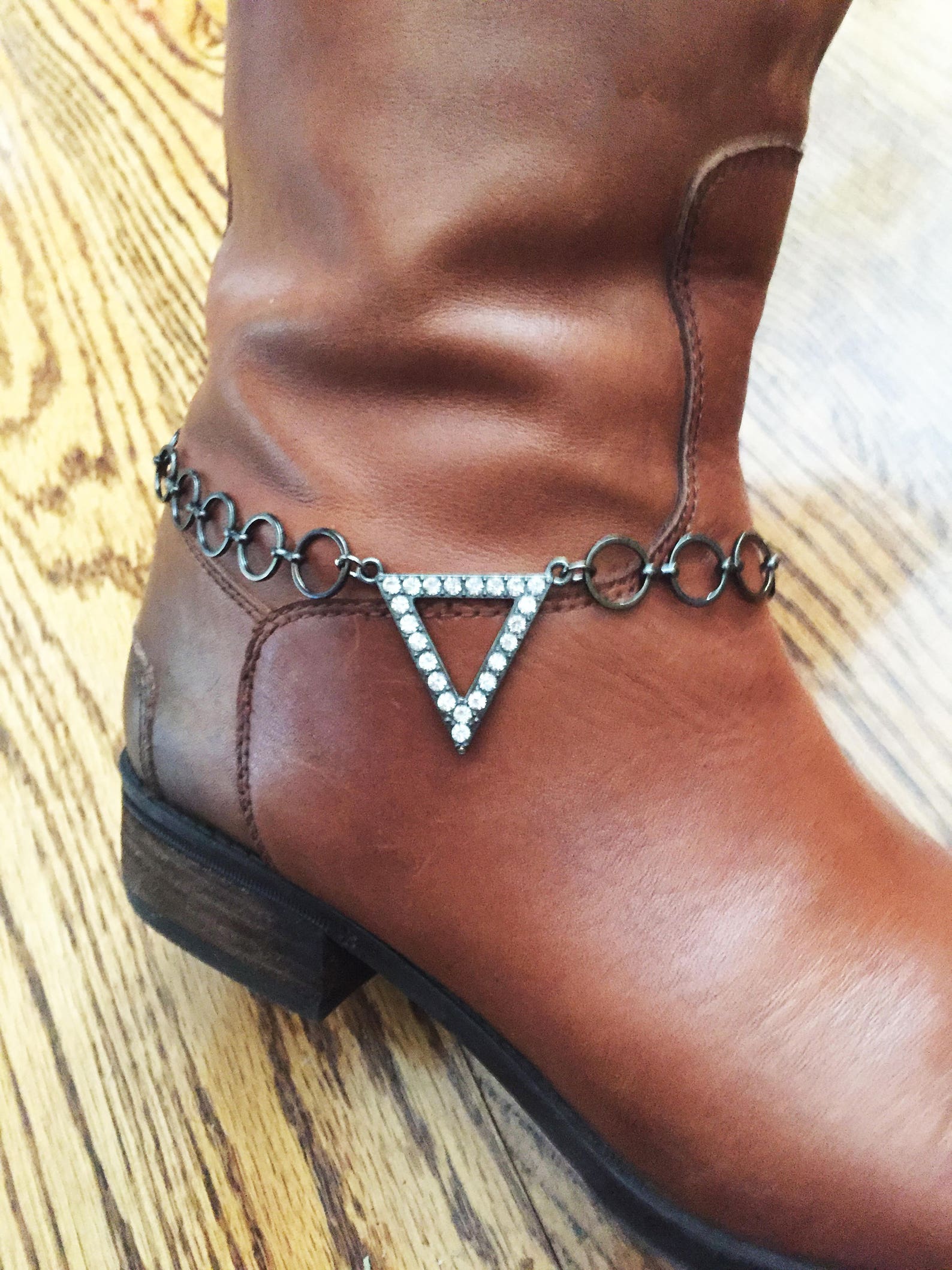Triangle Boot Jewelry Geometric Boot Bling CZ Boot Anklet - Etsy