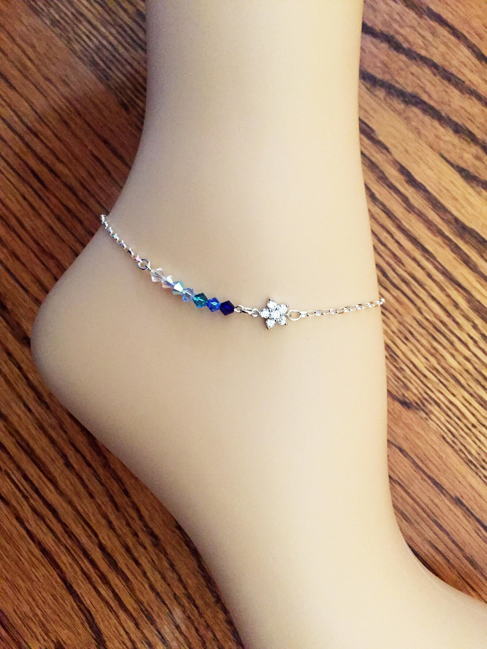 Something Blue Anklet Bridal Anklet Flower Ankle Bracelet - Etsy