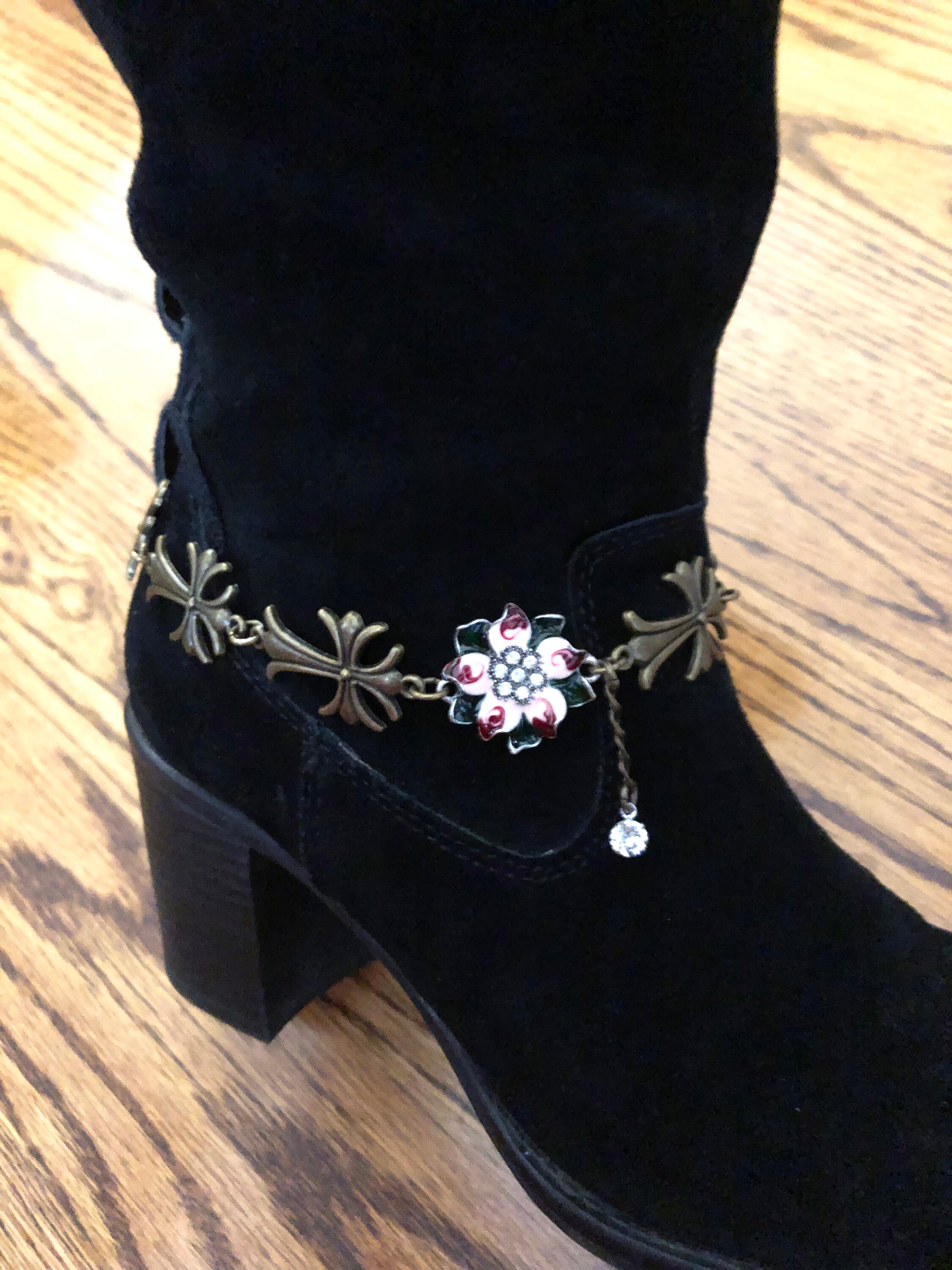 Cross Boot Jewelry Flower Boot Bracelet Bronze Boot Anklet - Etsy