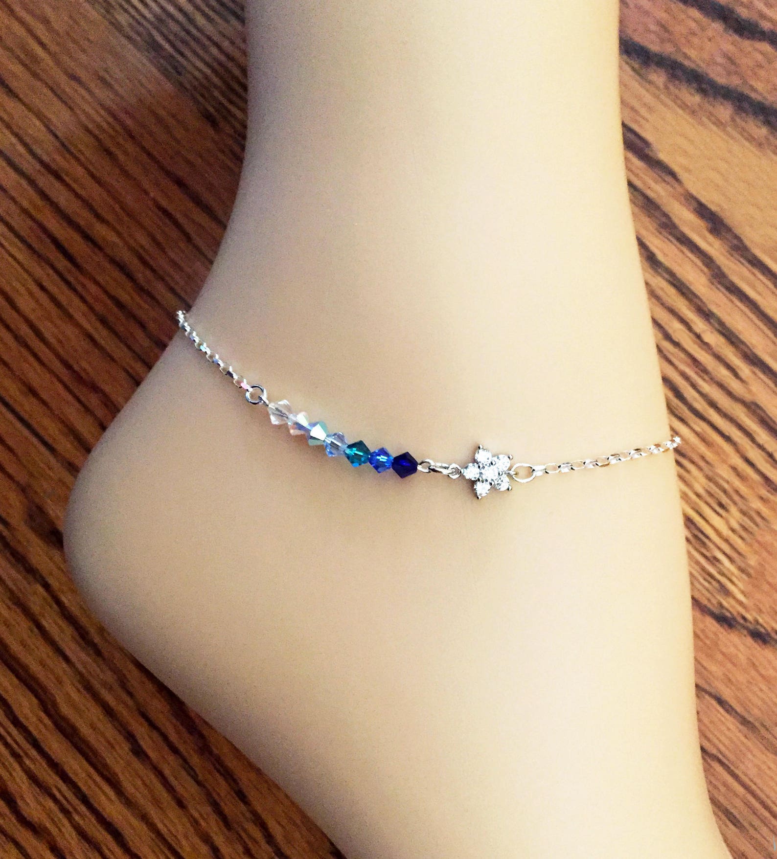 Something Blue Anklet Bridal Anklet Flower Ankle Bracelet - Etsy