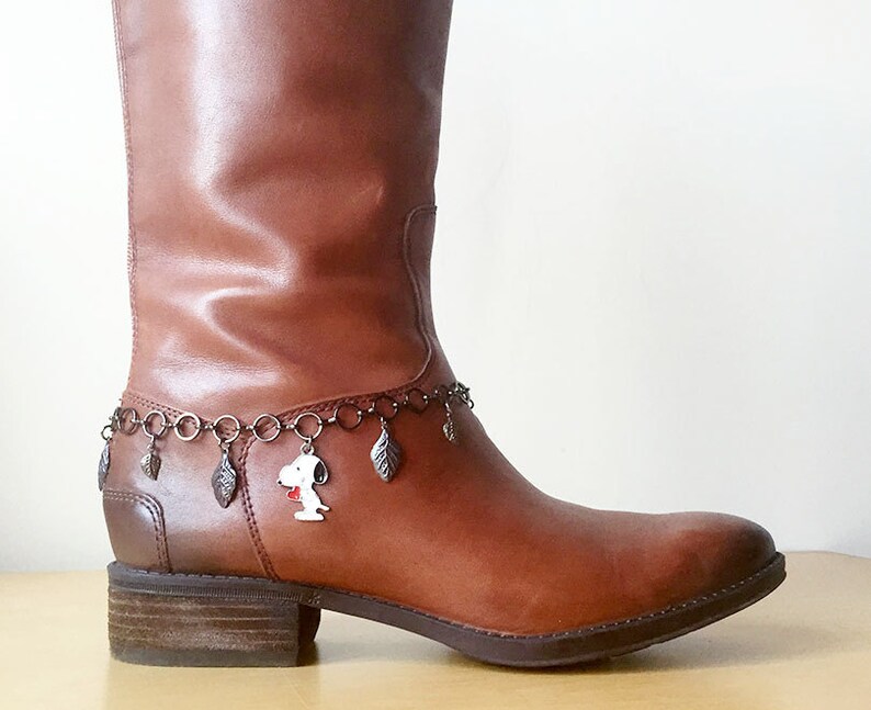 Boot Anklet 'snoopy's Heart'-swarovski Bead and Pearl-boot Jewelry-boot ...