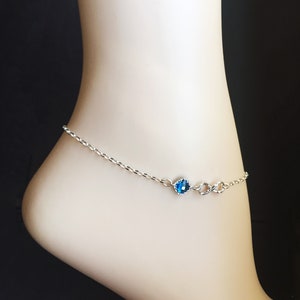 Something Blue Anklet - Silver Hammered Infinity Anklet - Minimalist ...