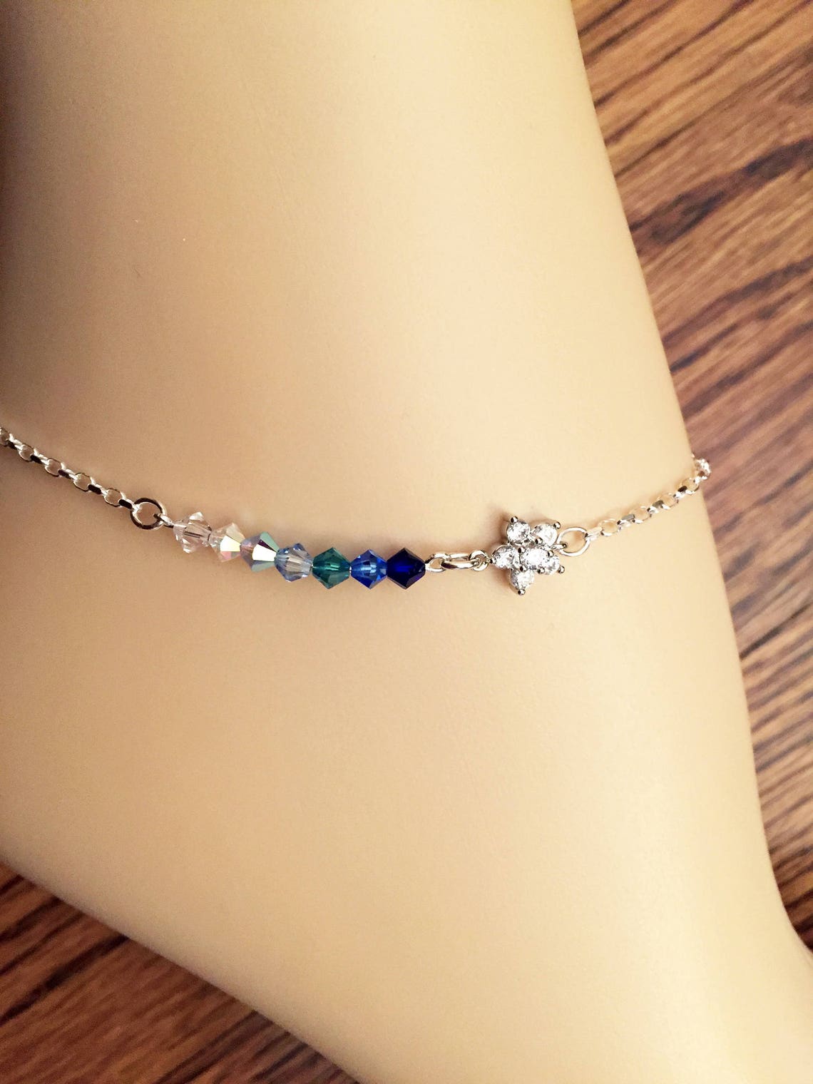 Something Blue Anklet Bridal Anklet Flower Ankle Bracelet - Etsy