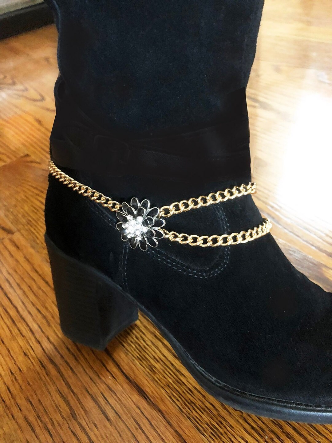 Gold Boot Chains - Flower Boot Jewelry - Simple Boot Jewelry - Ankle ...
