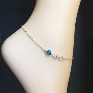 Something Blue Anklet - Silver Hammered Infinity Anklet - Minimalist ...