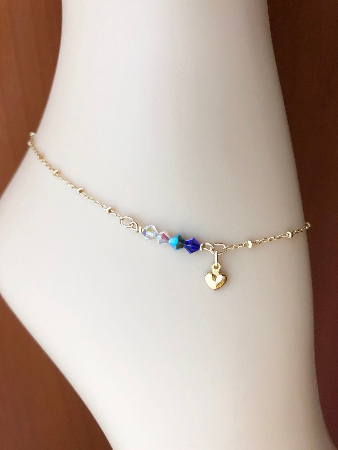 Something Blue Anklet Bridal Ankle Bracelet Gold-filled | Etsy