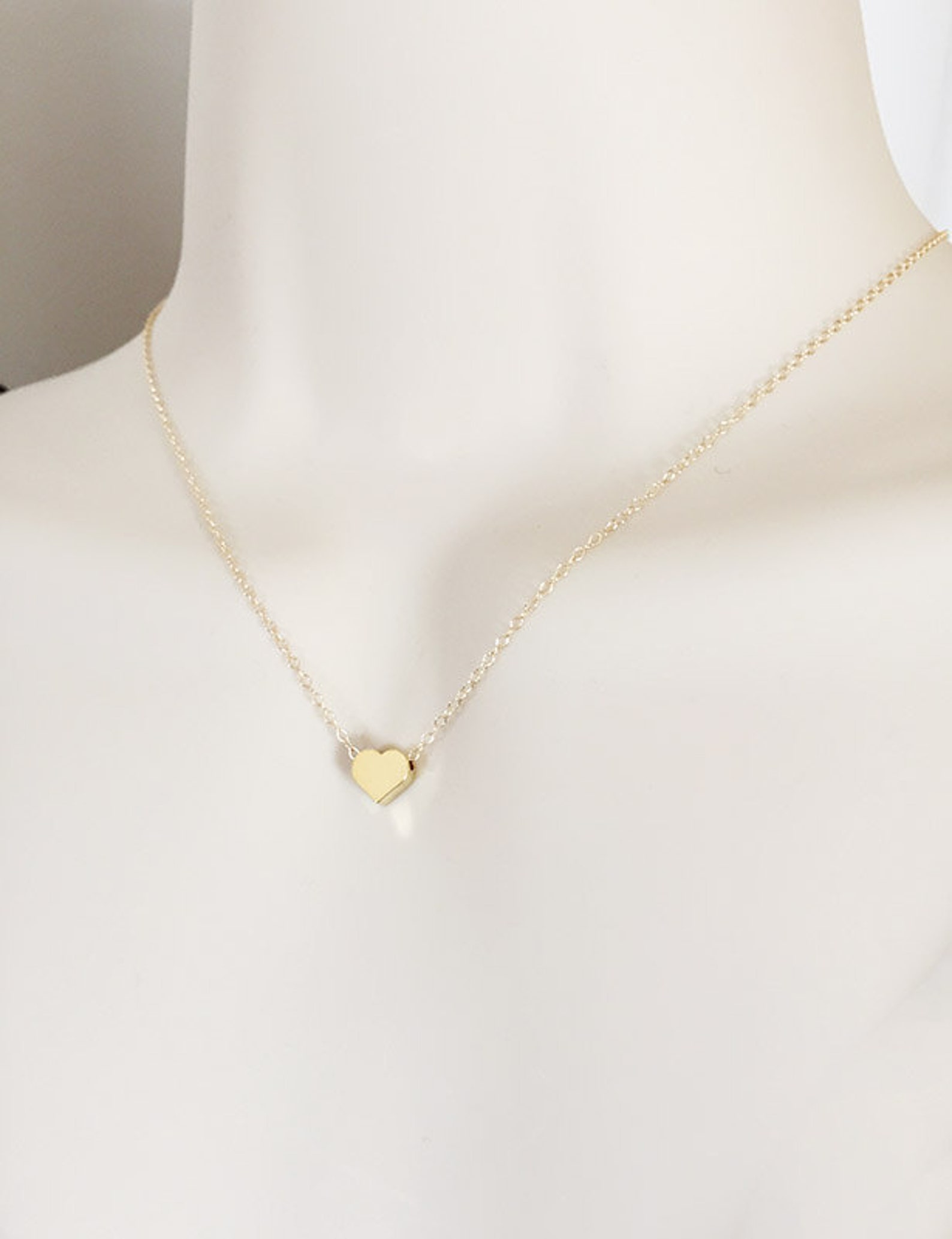Gold Heart Necklace Love Necklace Valentines Gift - Etsy