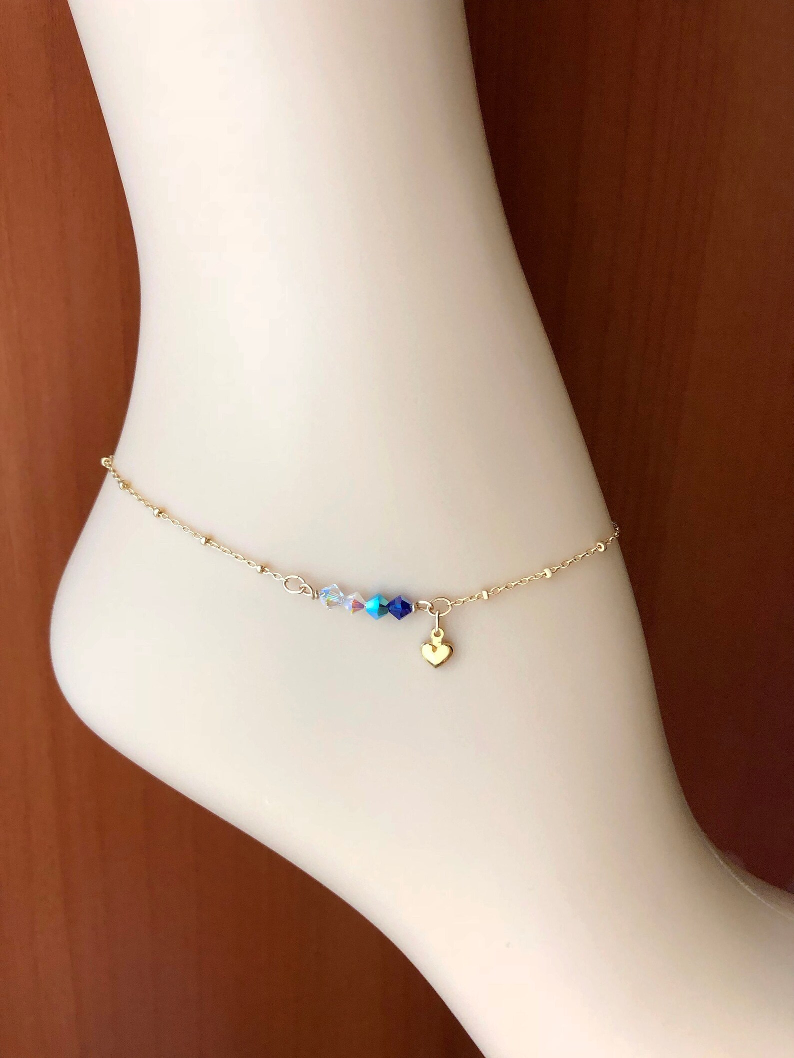 Something Blue Anklet Bridal Ankle Bracelet Gold-Filled | Etsy