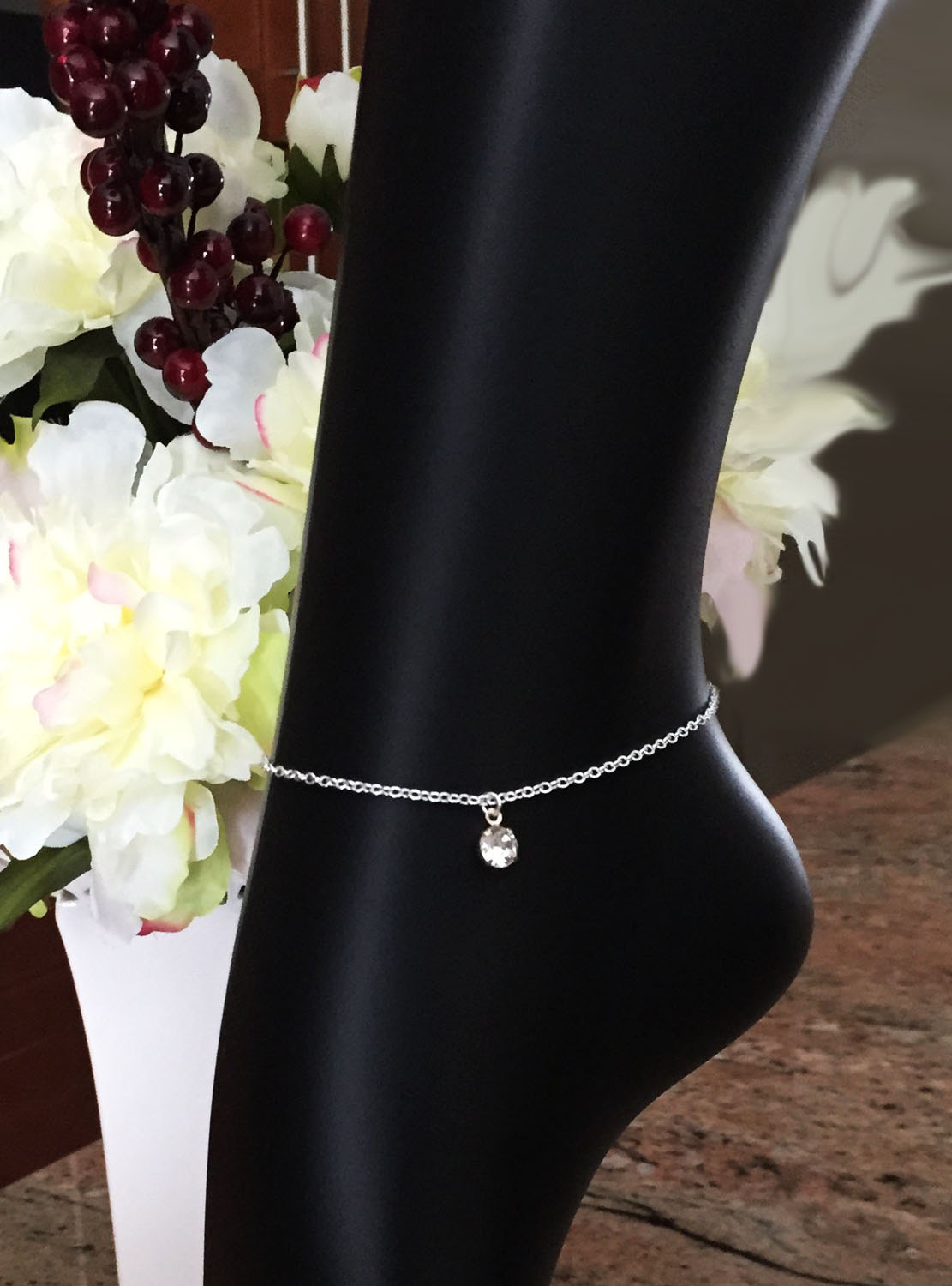 Swarovski Crystal Drop Anklet Ankle Bracelet Swarovski - Etsy