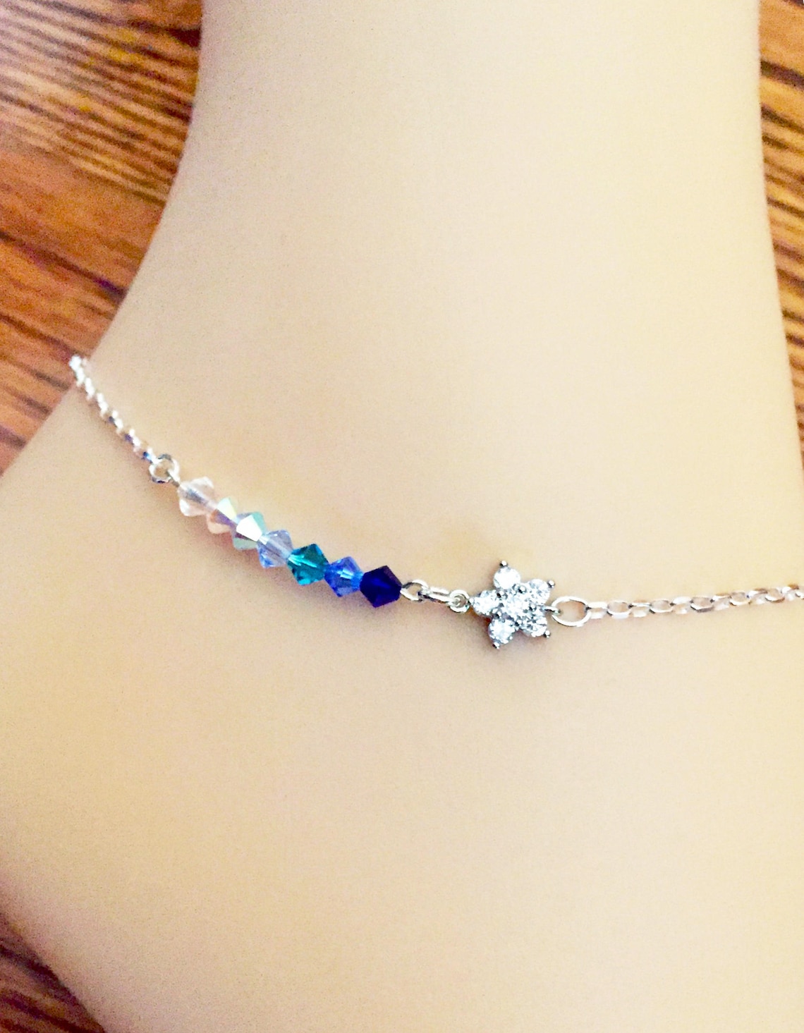 Something Blue Anklet Bridal Anklet Flower Ankle Bracelet - Etsy