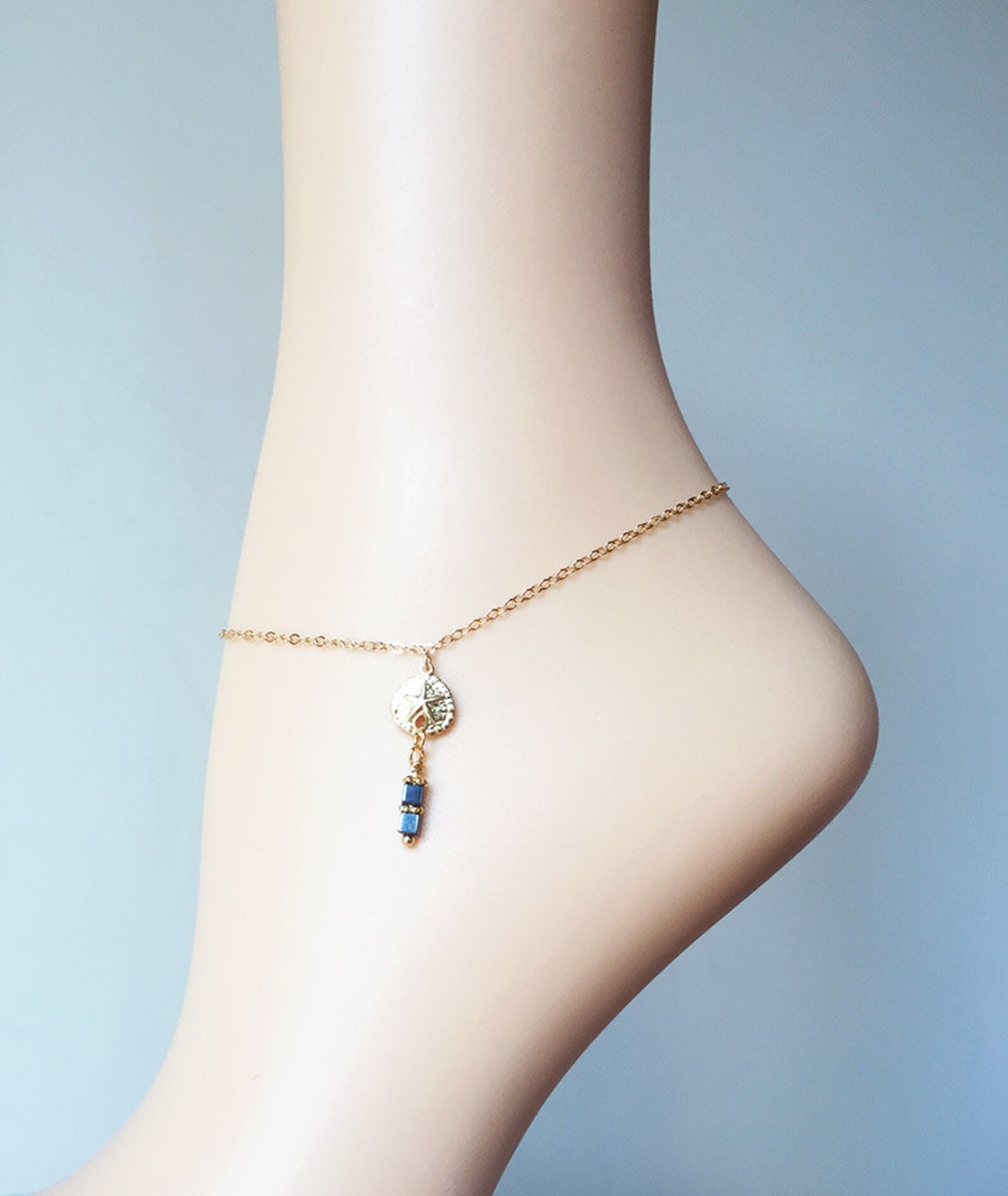 Gold Sea Star Anklet Hematite Gold Jewelry Gold Hematite | Etsy