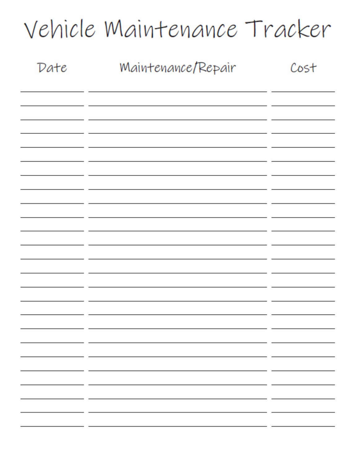 Printable Vehicle Expense Tracker - Etsy