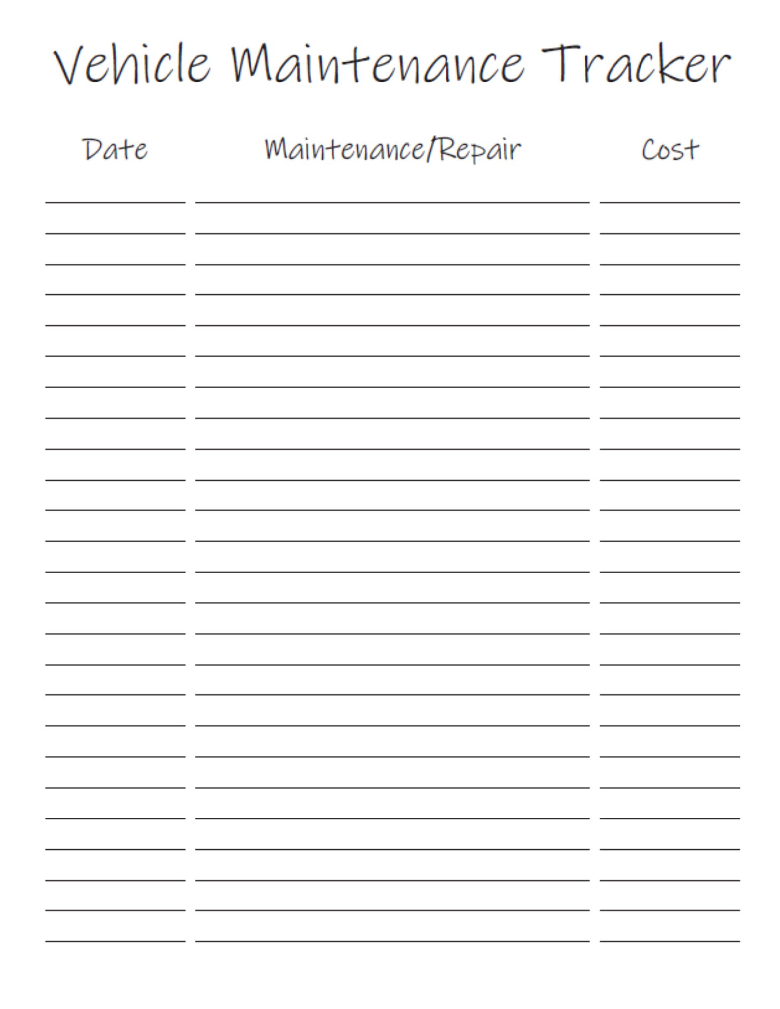 Printable Vehicle Expense Tracker - Etsy