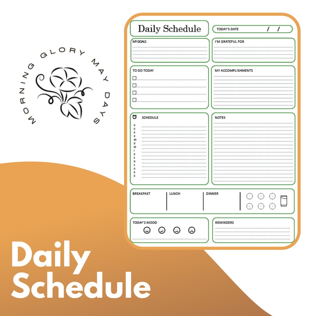 Printable Daily Schedule - Etsy