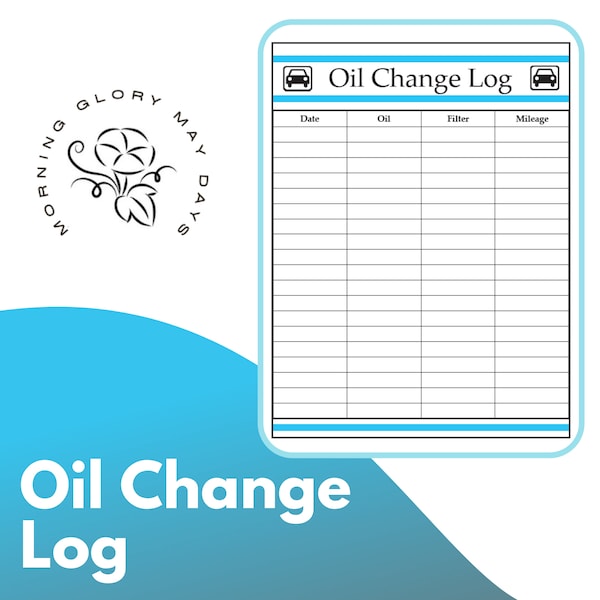 Oil Change Log - Etsy
