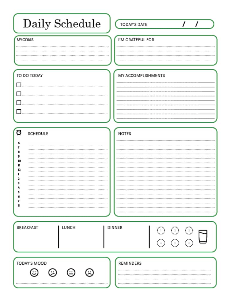 Printable Daily Schedule - Etsy