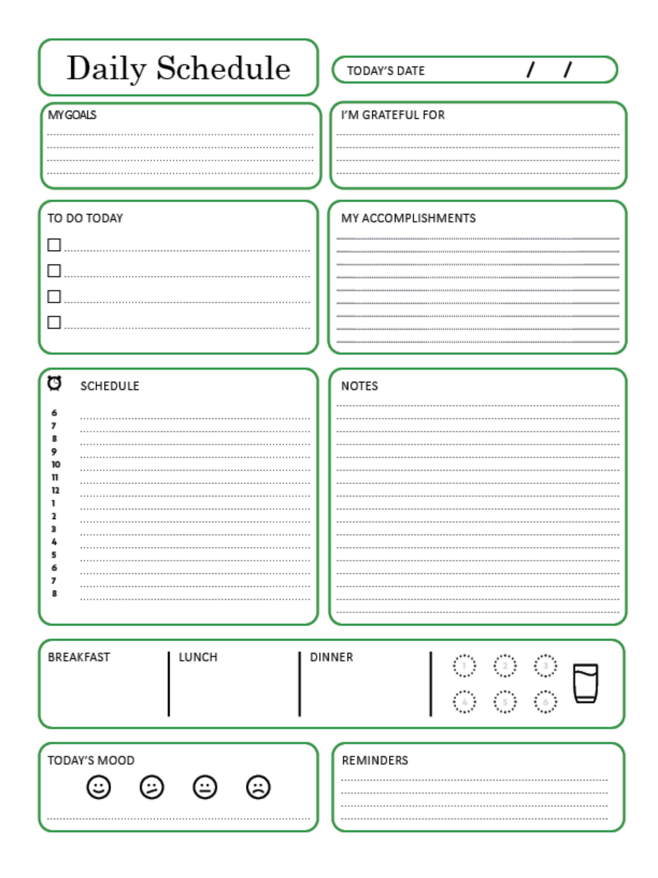 Printable Daily Schedule - Etsy