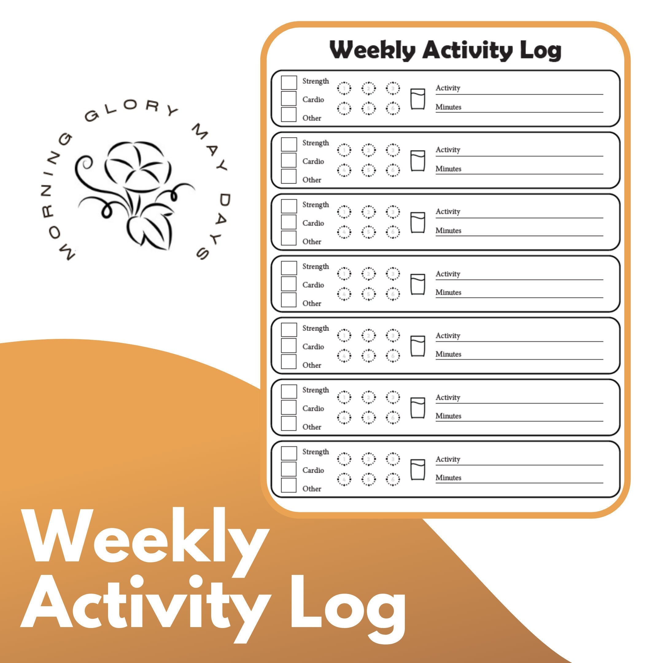Printable Weekly Activity Log - Etsy