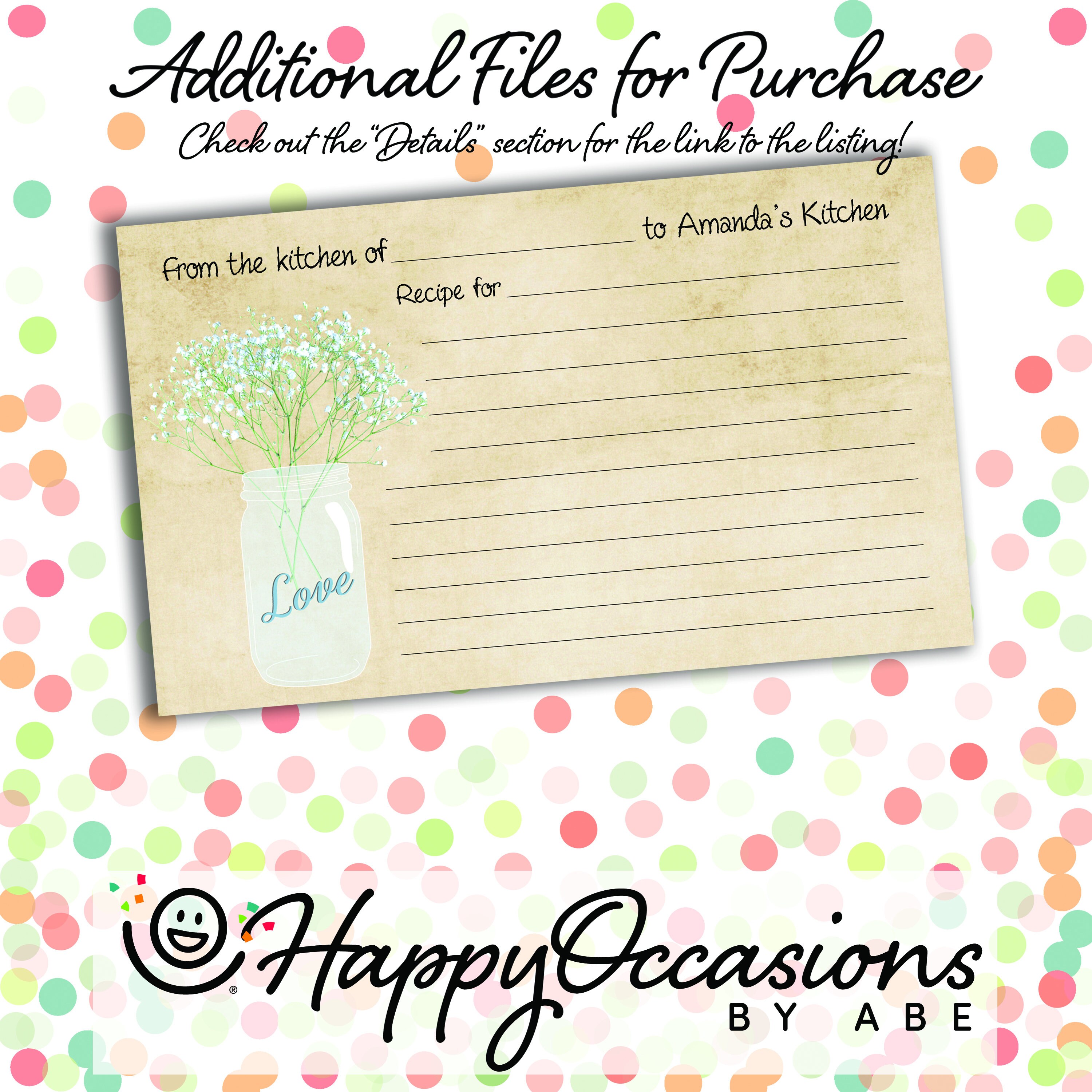 Printable Customized stock the Pantry Bridal Shower Insert-3x5 Size - Etsy