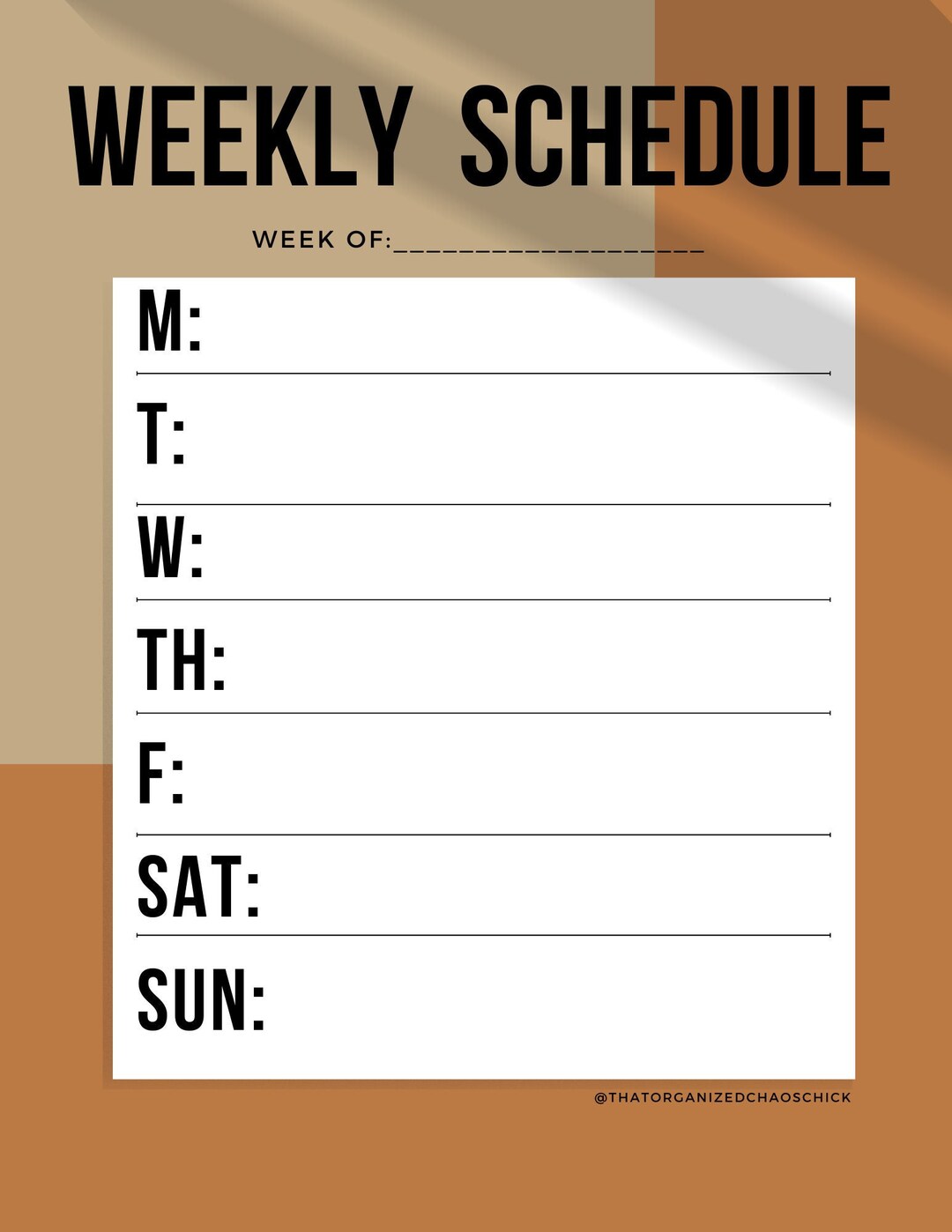 Blank Minimalist Weekly Planner Unlimited Prints - Etsy