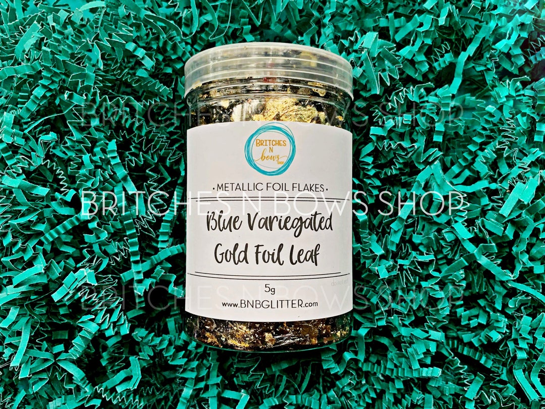 Blue Variegated Gold Foil Flakes || 5g Jar - Etsy