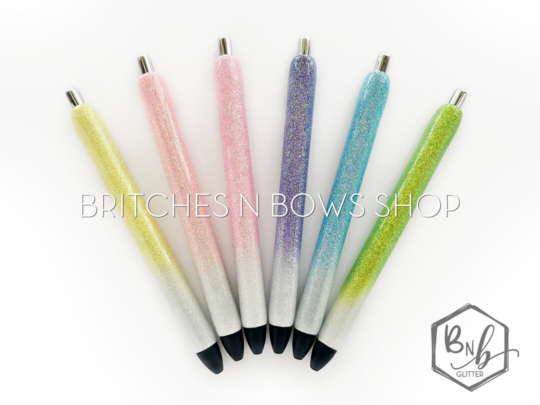 Pastel Ombre Glitter Pen With Personalization || Optional Name Decal - Etsy