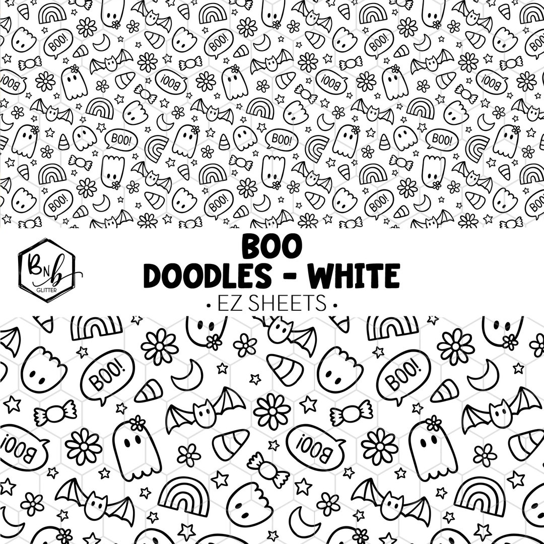 Boo Doodles White EZ Sheets Printed Vinyl Mini Print Available - Etsy UK