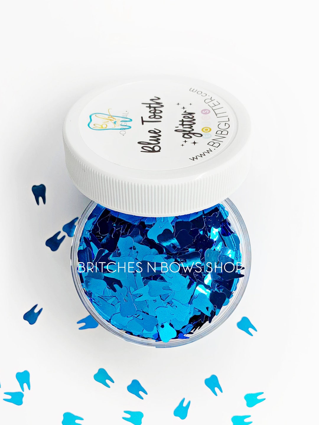 Blue Tooth || Original Tooth Glitter Shape, 1oz Jar • OPAQUE • || 8mm ...