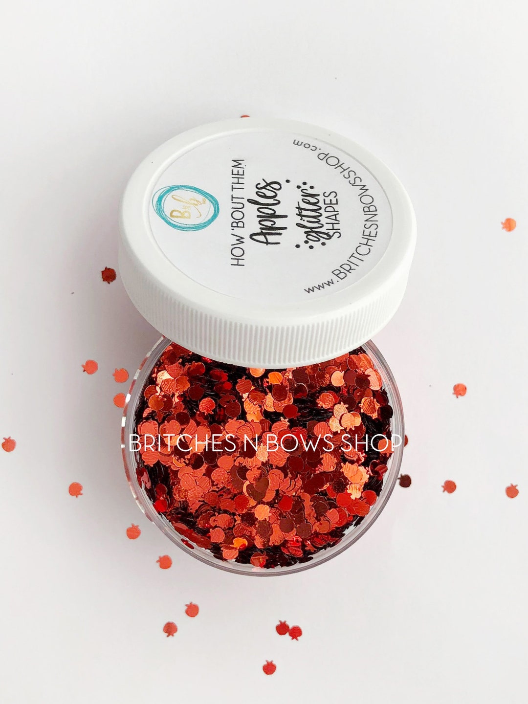 How 'bout Them Apples || Apple Glitter Shape 1oz Jar || 3mm - Etsy