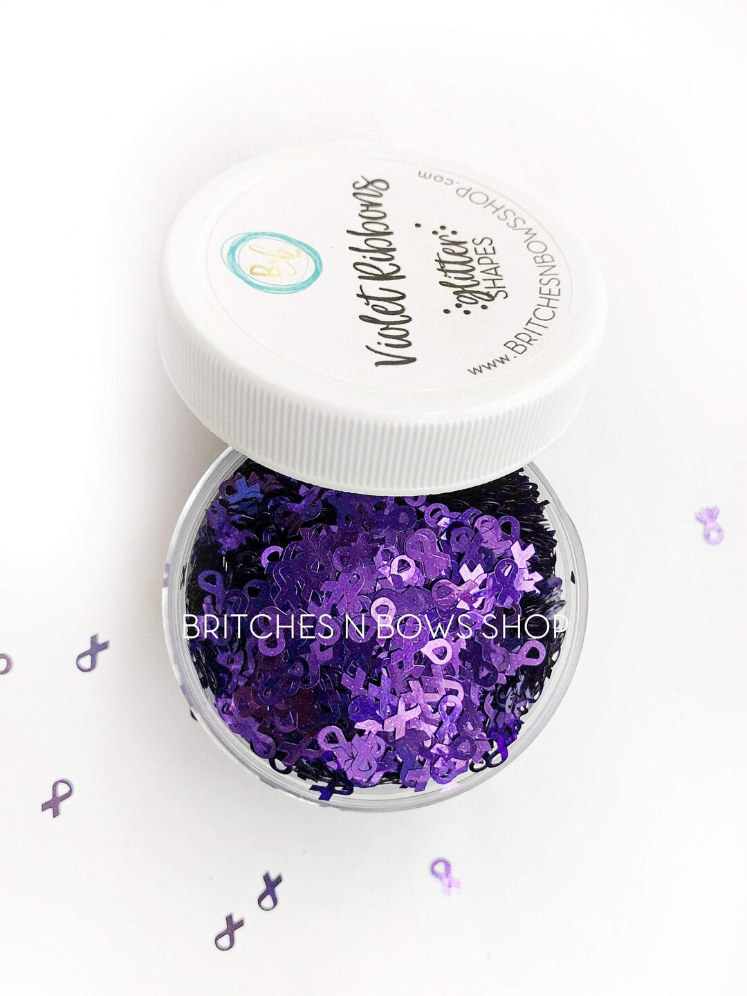 Violet Ribbons || Awareness Glitter Ribbons, 1oz Jar • OPAQUE • || 6mm ...