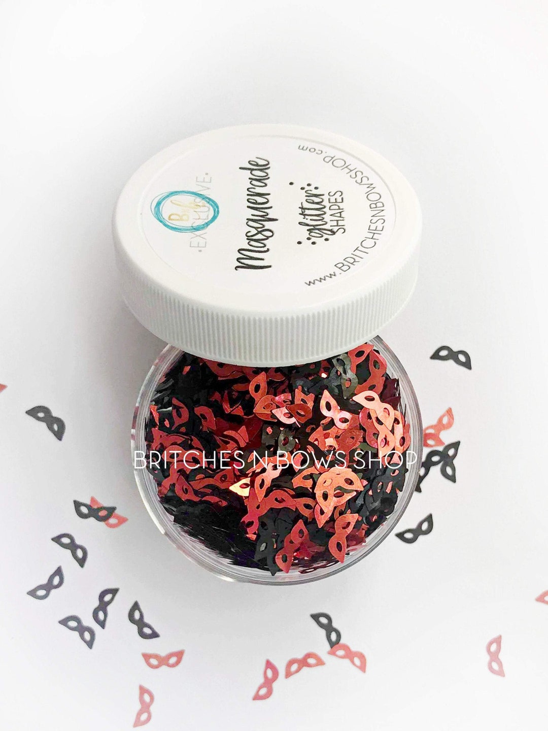 Masquerade || Original Bnb Mask Glitter Shape, 1oz Jar • OPAQUE • 10mm ...